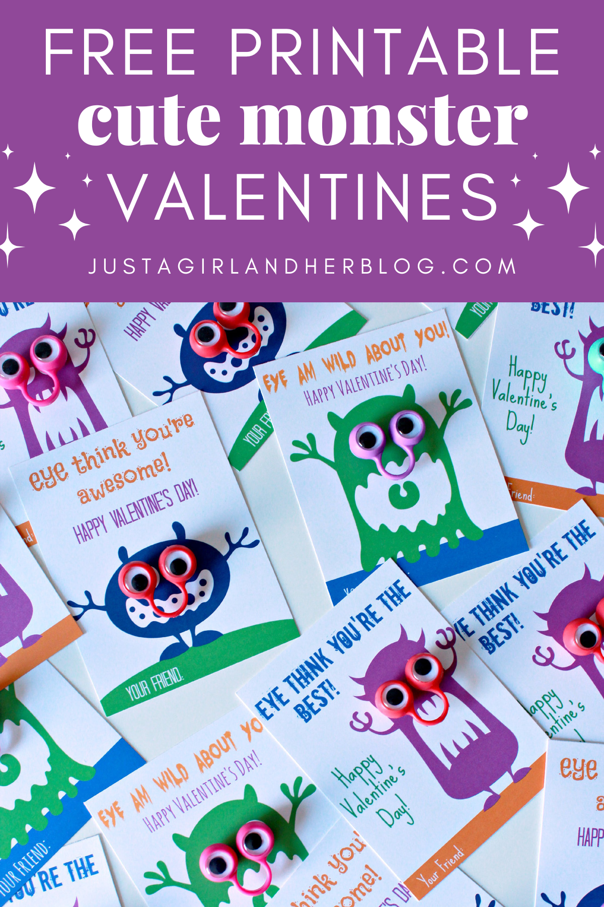 Cute Monster Valentines (with FREE printables!) | Abby Organizes