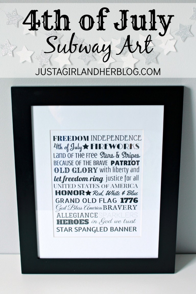 4th of July Subway Art (with FREE printable!) | Abby Organizes