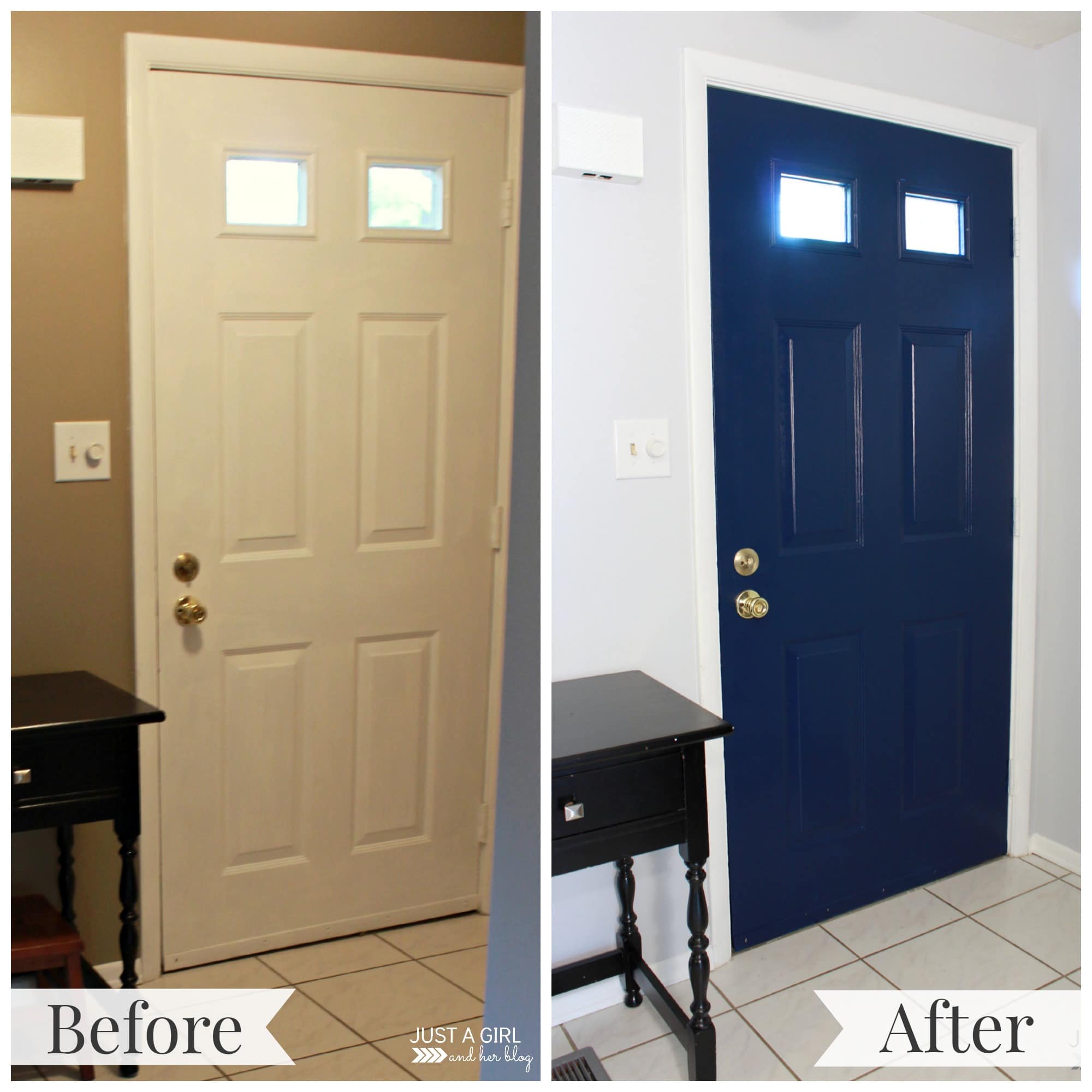 Upgrades in the Entry: How to Paint an Interior Door | Abby Organizes
