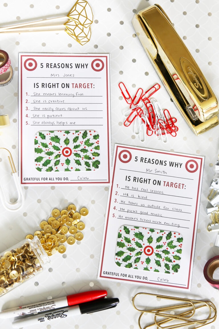 Simple, Meaningful Target Teacher Gift with Free Printable!