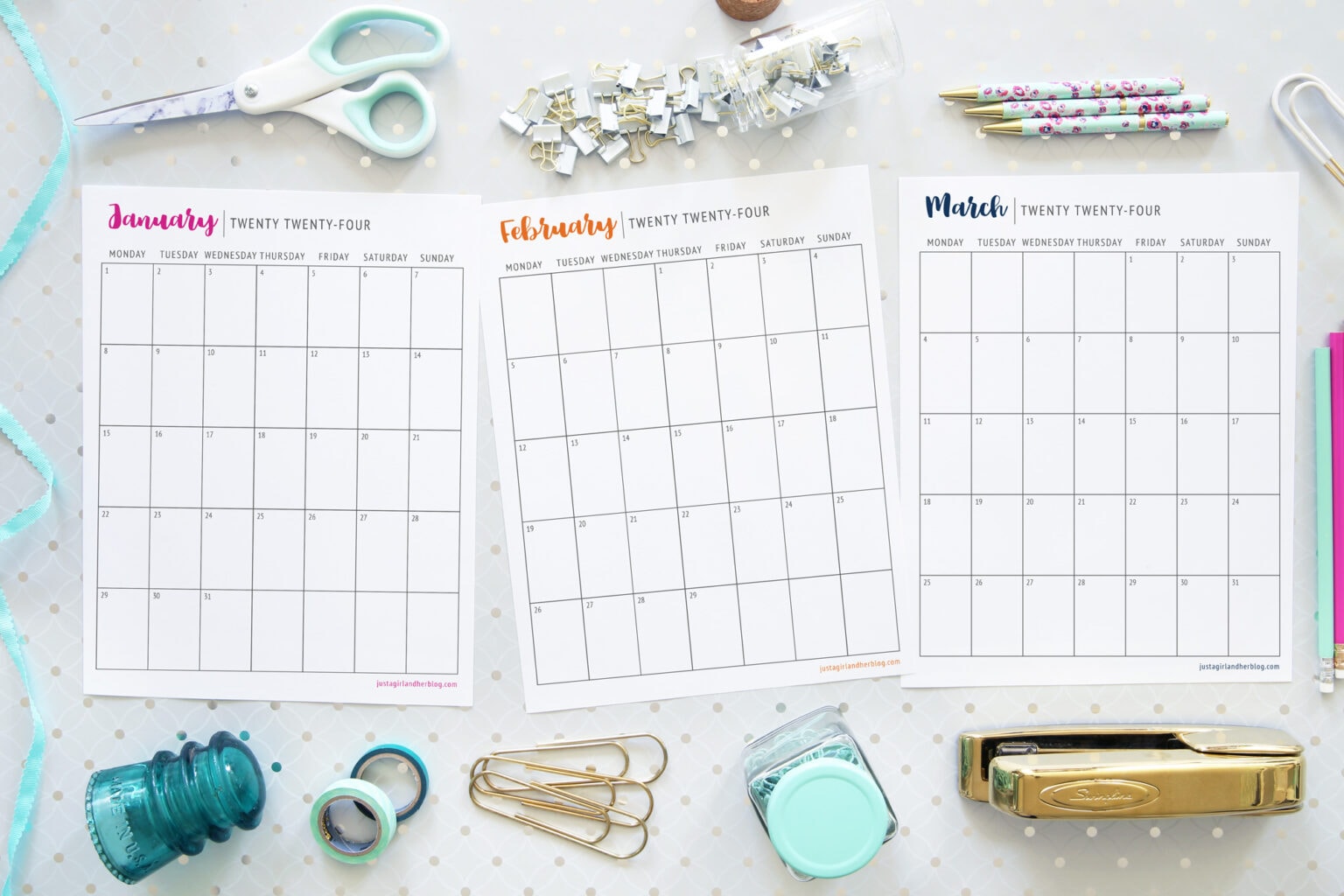 Printable Calendar | 8 Beautiful FREE Calendars | Abby Lawson