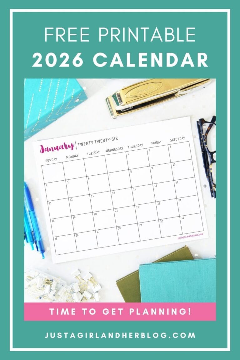 Free Printable Calendar 2026 | Abby Organizes